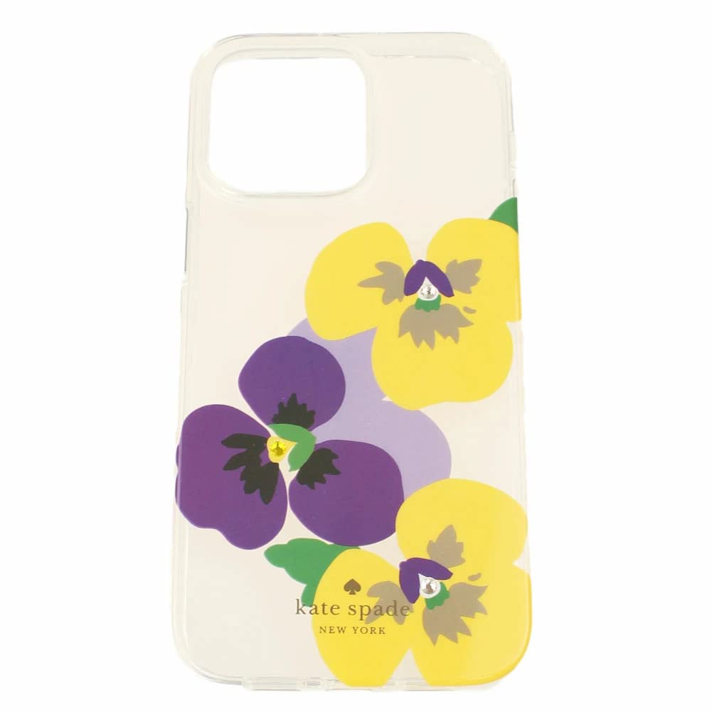 kate spade new york Jeweled Pansy Toss Resin iPhone 14 Pro Max Case Clear
