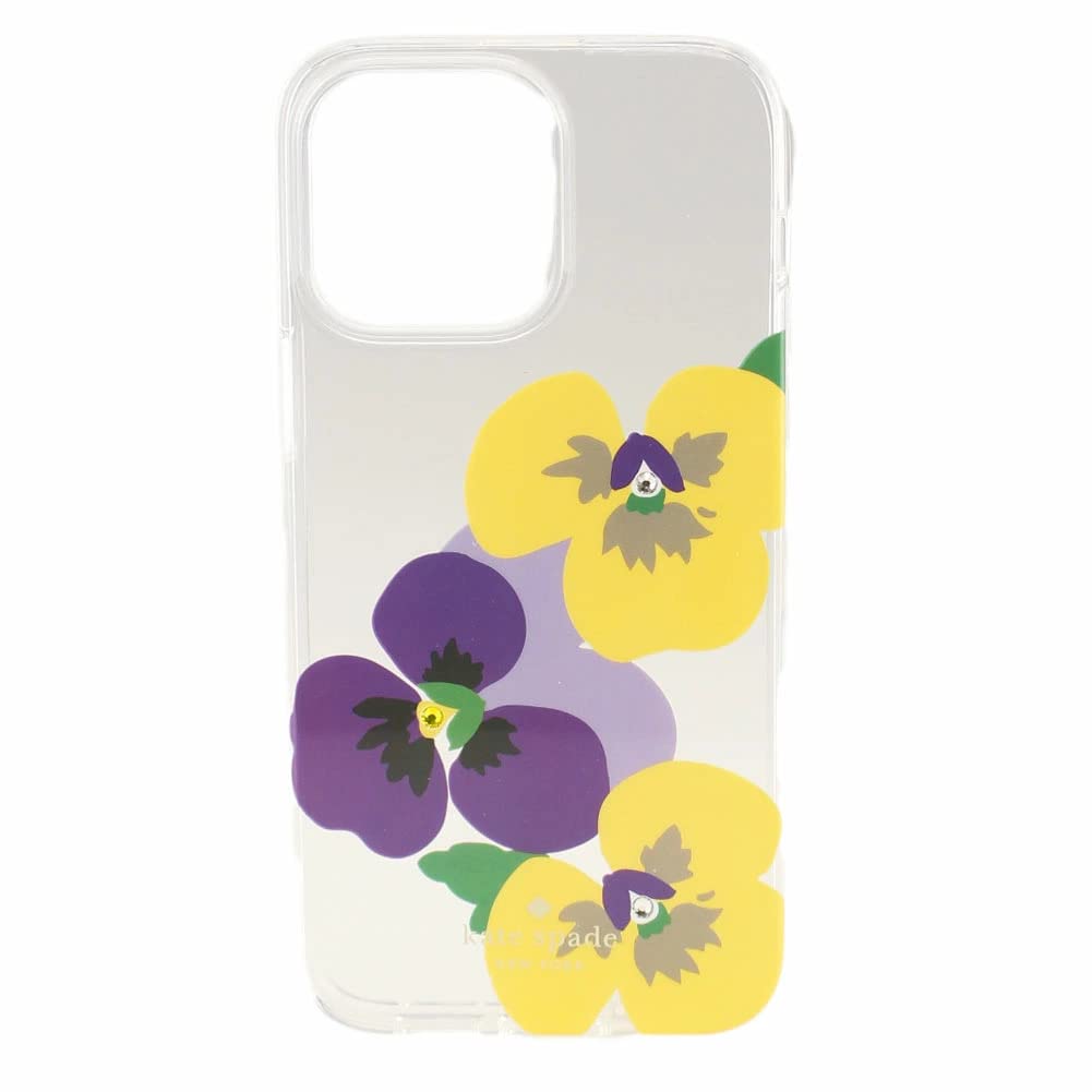 kate spade new york Jeweled Pansy Toss Resin iPhone 14 Pro Max Case Clear