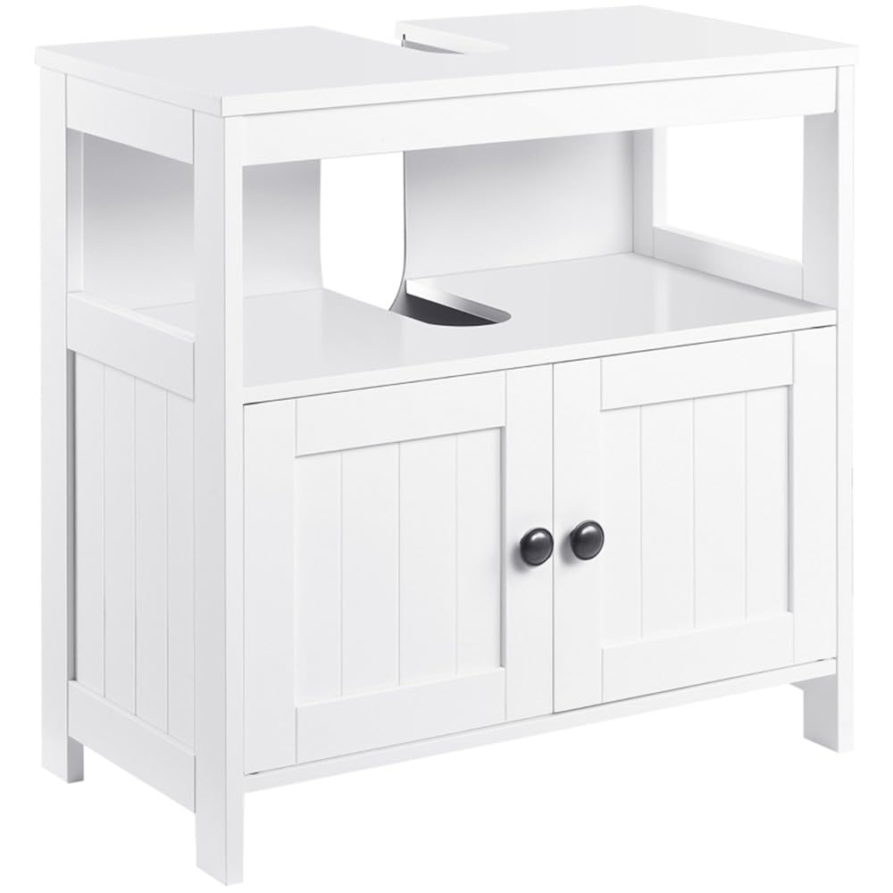 SSLine Bathroom Sink Cabinet,Bathroom Vanity Cabinet with 2 Doors and Shelf,Pedestal Sink Bathroom Vanity Cabinet Space Saver Organizer (White)
