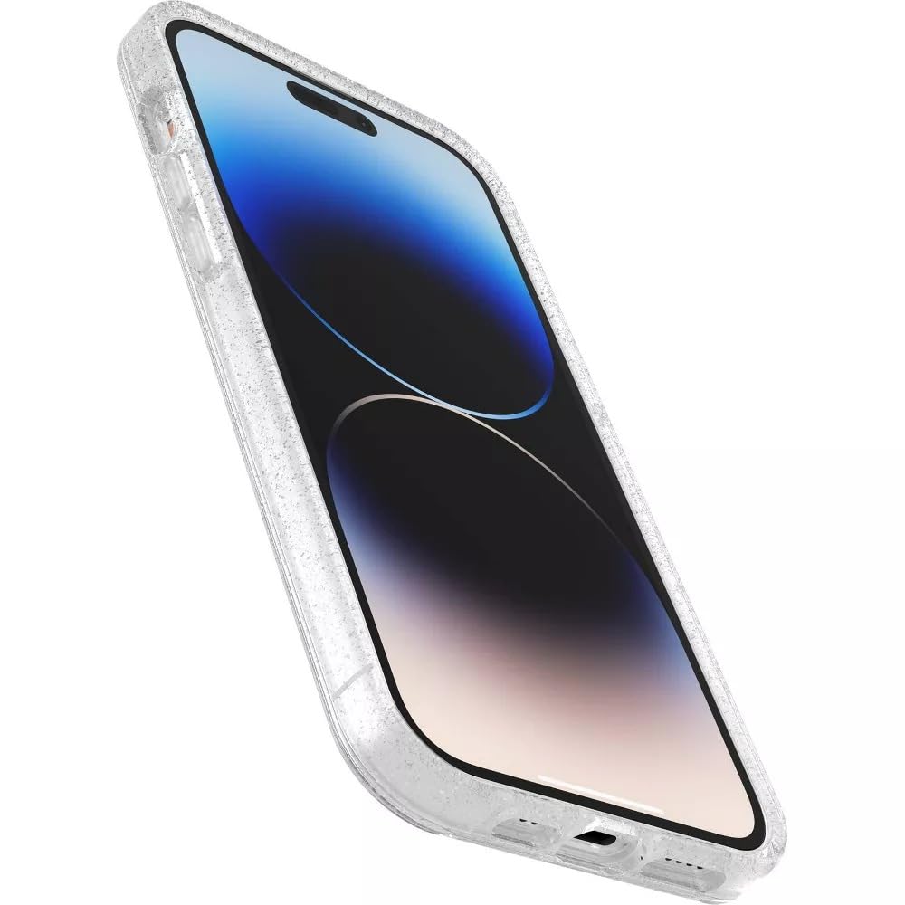 OtterBox iPhone 14 Pro Max (ONLY) Symmetry Series Case - Stardust (Clear/Glitter), Ultra-Sleek, Wireless Charging Compatible, Raised Edges Protect Camera & Screen