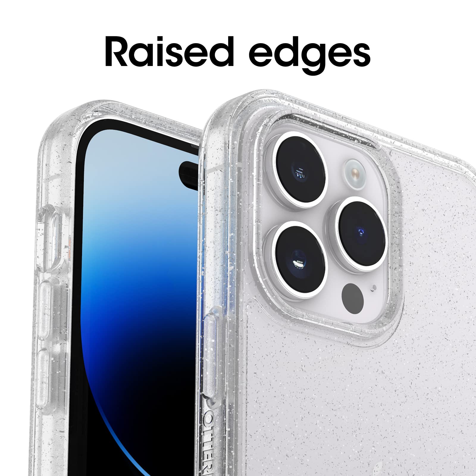 OtterBox iPhone 14 Pro Max (ONLY) Symmetry Series Case - Stardust (Clear/Glitter), Ultra-Sleek, Wireless Charging Compatible, Raised Edges Protect Camera & Screen