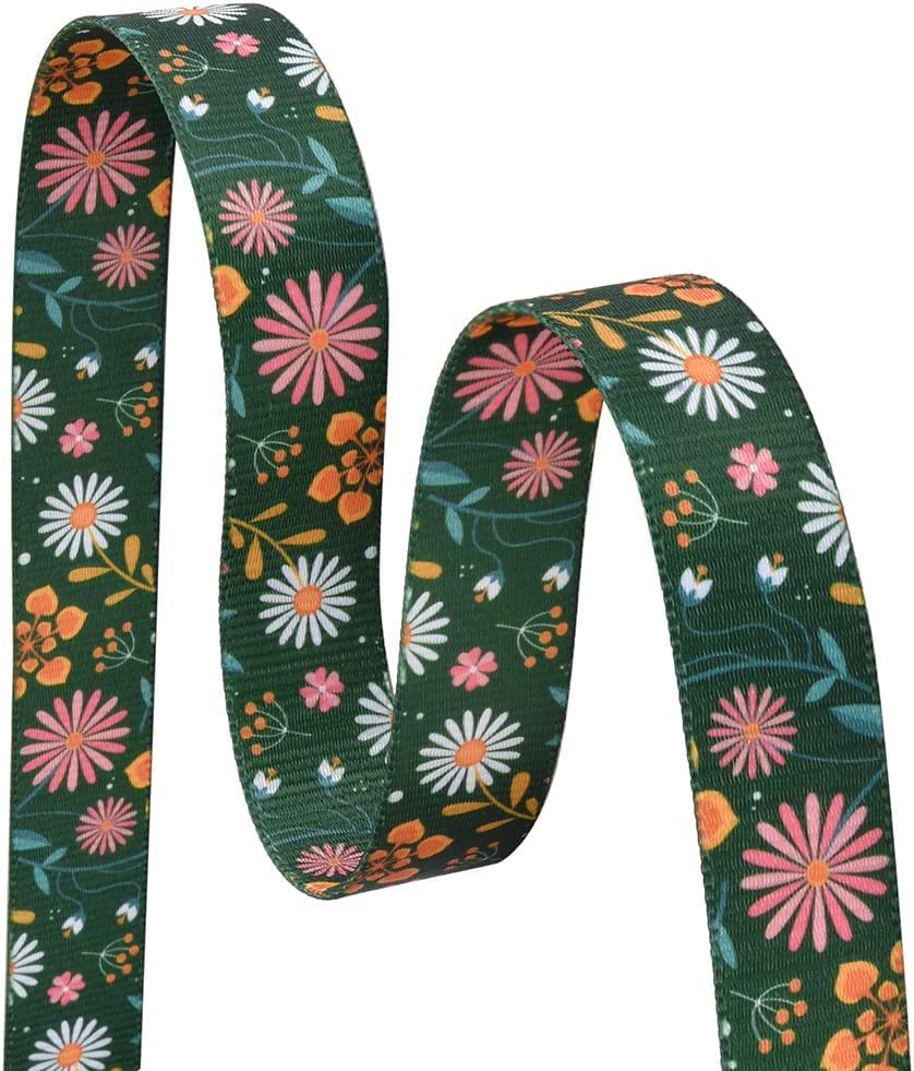 HQYDDMI Dog Collar and Leash Set for Large Dogs, with Floral Print, Soft Comfortable Adjustable Collar for Small Medium Large Dogs, Floral Pattern for Girl Boy Dogs(Set Green Flower,L)