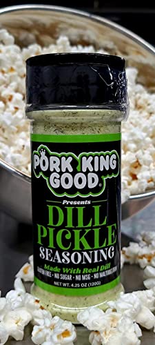 Pork King Good Dill Pickle Seasoning for Cooking and Popcorn Seasoning - Keto Friendly, Paleo, No MSG, Gluten Free (Dill Pickle, Single Shaker)