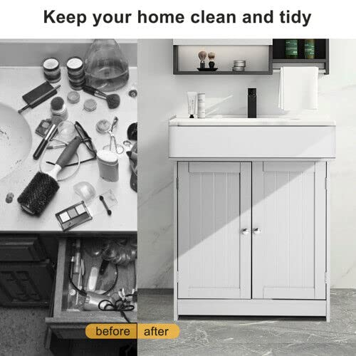 24" Bathroom Vanity Cabinet Single Wood Vessel Sink Top Sink Cabinet Modern