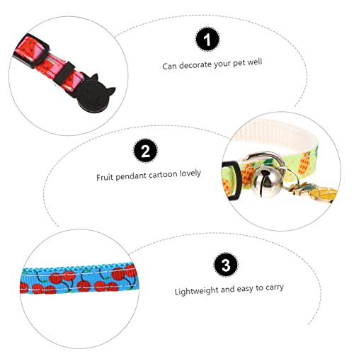 Mipcase 4pcs Pet Fruit Collar Small Cat Collar Cat Collars Personalized Small Puppy Collar Dog Collar Quick Release Buckle Pet Party Decor Favor Breakaway Cat Collar Cat Supplies Separate