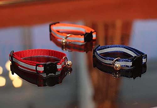 Upgraded Version - Reflective Cat Collar with Bell, Set of 6, Solid & Safe Collars for Cats, Nylon, Mixed Colors, Pet Collar, Breakaway Cat Collar, Free Replacement (6-Pack)