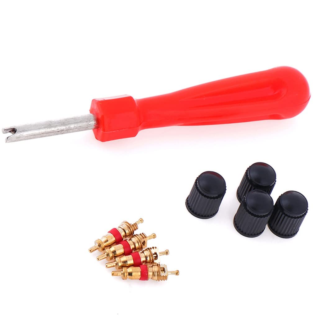 YÁSEZ Tire Valve Service Kit 4 Cores Caps Stem Repair Tool for Car Motorcycle Bus Truck