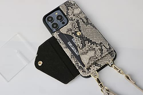 Crossbody Leather case for iPhone 14 pro max (Snake Pattern)