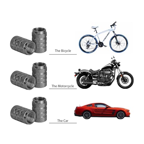 Xicyole Tire Valve Stem Caps,Black,tire caps,8pcs,with O Rubber Seal,Corrosion Resistant,No air Leaking,Dustproof,Universal Stem Covers for Cars Trucks Motorcycles SUVs and Bikes (Gray)
