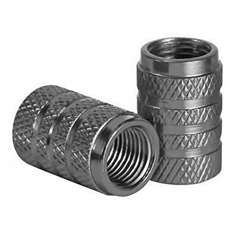 Xicyole Tire Valve Stem Caps,Black,tire caps,8pcs,with O Rubber Seal,Corrosion Resistant,No air Leaking,Dustproof,Universal Stem Covers for Cars Trucks Motorcycles SUVs and Bikes (Gray)