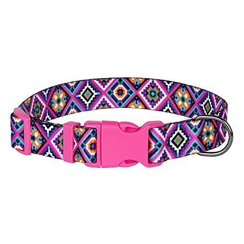 Tribal Dog Collar with Buckle Pattern Aztec Geometric Nylon Pet Collars Small Medium Large Puppy Adjustable Soft Ethnic Boy Girl (Aztec, Neck Fit 10"-13")
