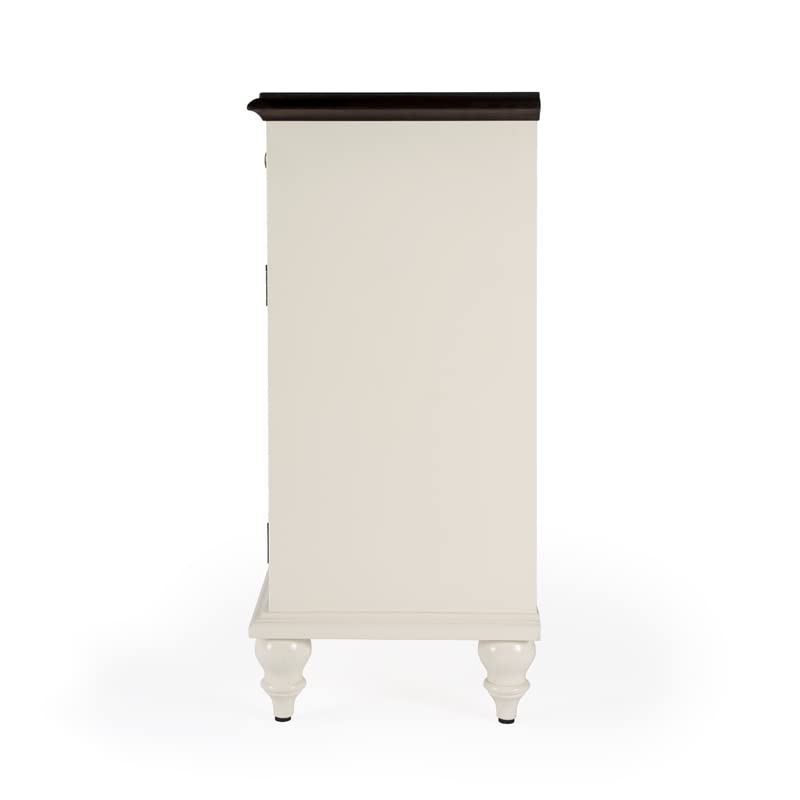 BOWERY HILL Traditional Wooden 2 Door 2 Drawer Cabinet - White