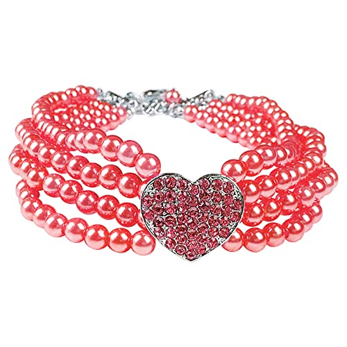 Bow Tie for Cats Breakaway Pearls and Diamonds Pet Dog Chain Cat Collar Adjustable Dog Collar Bling Girl Small Puppy Rhinestone Cute Bowtie Pet Collar
