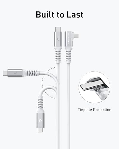 PRISMXR VR Link Cable 16FT USB 3.2 Type C to C Compatible with Meta Quest 3/ Quest 2/ Quest Pro/Pico 4 Accessories and PC/Steam VR USB Link Auto-Connect, 5Gbps High Speed (White)