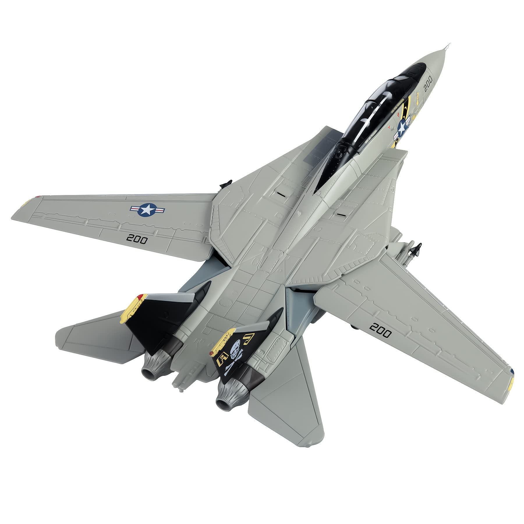 HANGHANG 1/100 F14 Tomcat Model Skeleton Fighter(Foldable Wings) Attack Plane Diecast Military Models Metal Airplane Models for Collection or Gift