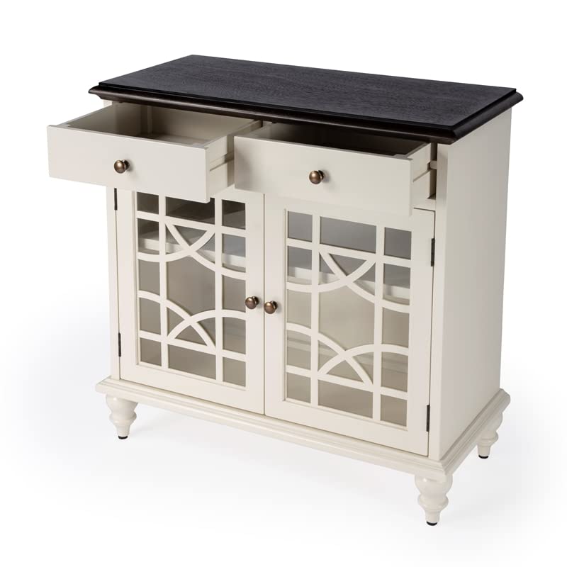 BOWERY HILL Traditional Wooden 2 Door 2 Drawer Cabinet - White