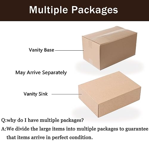 Ymlpre Floating Bathroom Vanity 36 Inch, Wall Mounted Bathroom Cabinet Sink Combo Set with 2 Doors, Ceramic Basin Sink Float Mounting Bathroom Vanity Cabinet for Washroom, 36 Inch Light Oak