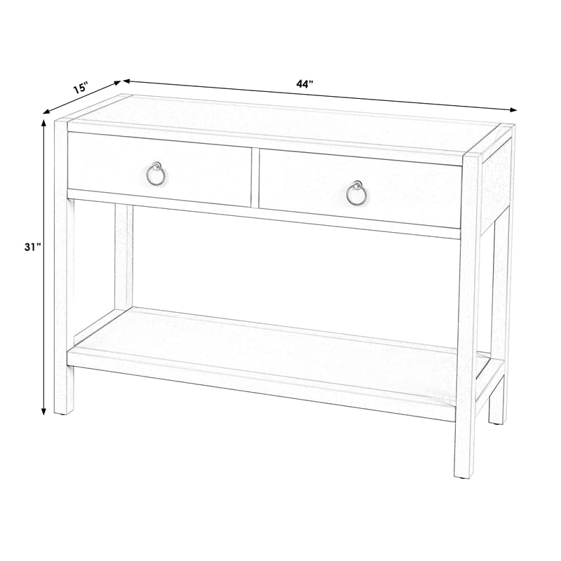 BOWERY HILL Modern 44" Two Drawer Wood Console Table - White