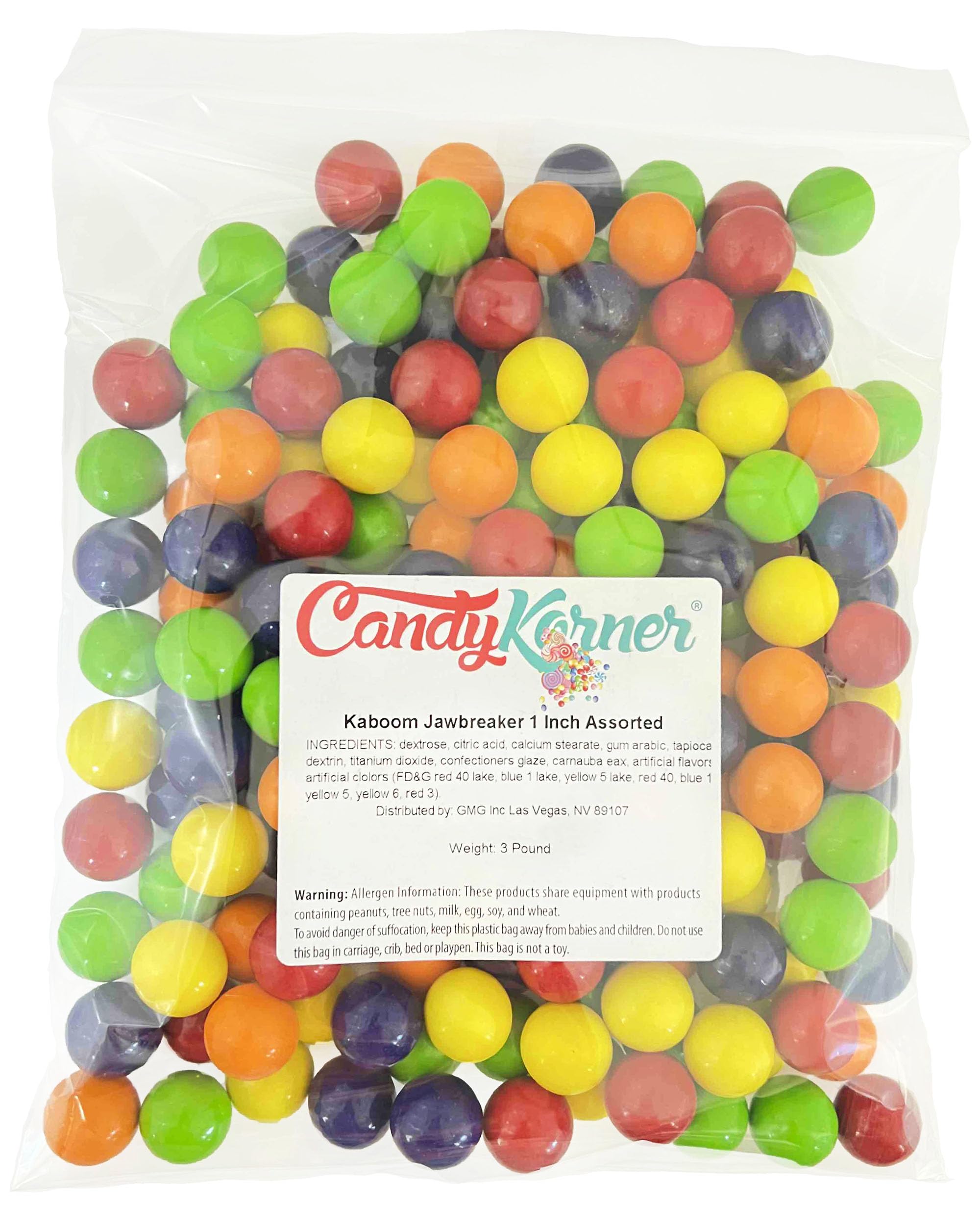 Jawbreakers - Kaboom Jawbreakers - Assorted Jawbreakers - Mini Jawbreakers With An Explosive Candy Center - 3 Pound By CandyKorner