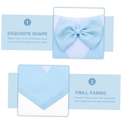 Mipcase 3pcs Decorative Tuxedo Pets Kerchief Valentines Cat Adjustable Holiday Cool Cats Kitten Small Tie Dogs Puppy Towel Scarf Bibs Washable Delicate Dog Large Suit Collar Bow Bandana