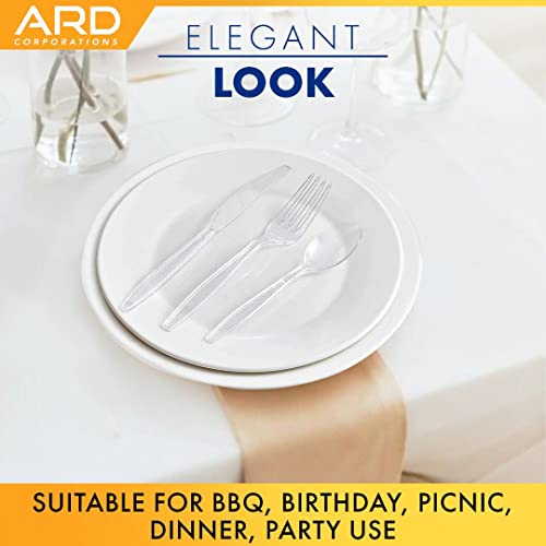 Ard Wholesale 360 Count Cutlery Combo Box | Clear Extra Strong Extra Resistant | 180 Forks, 120 Spoons, And 60 Knives