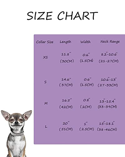 Dog Collar for Small Dogs, Adjustable Leather Suede Bling Dog Collars,Pink Dog Collar Cat Collar, Rhinestone Dog Collar(S, Pink)