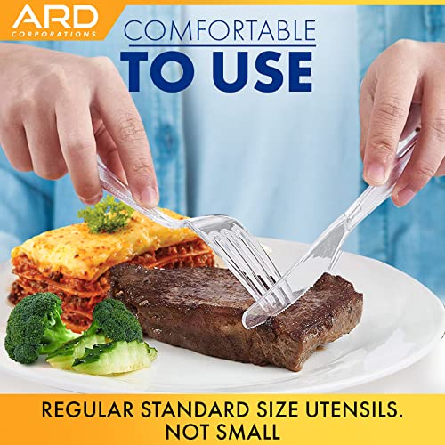 Ard Wholesale 360 Count Cutlery Combo Box | Clear Extra Strong Extra Resistant | 180 Forks, 120 Spoons, And 60 Knives