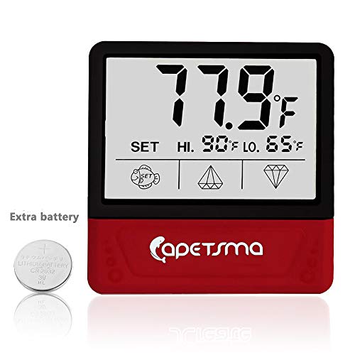 Fish Tank Thermometer, Touch Screen Digital Aquarium Thermometer with LCD Display, Stick-on Temperature Sensor ensures Optimum Temperature in Terrarium, for Your pet Amphibians and Reptilesā¦