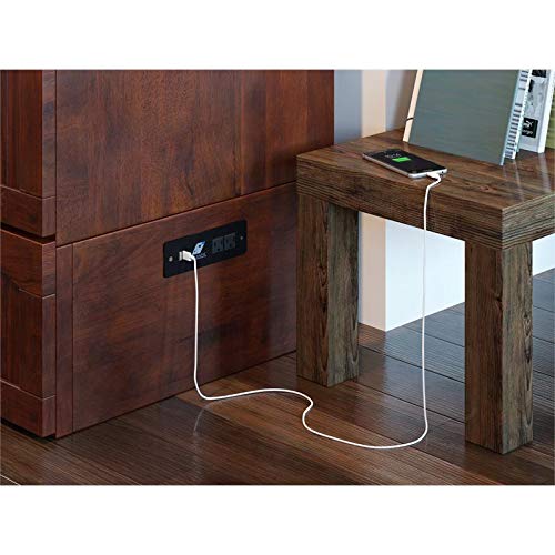 Bowery Hill Murphy Twin XL Bed Chest with Charging Station in Walnut