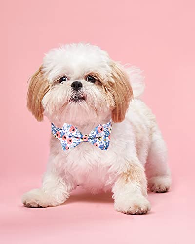 Bow Tie Dog Collar for Small Medium Large Dogs, Comfy Puppy Collars, Adjustable Pure Cotton Dog Collars for Girl and Boy Dog, Pink Dog Collar, Collar para Perros. (S, Pink)