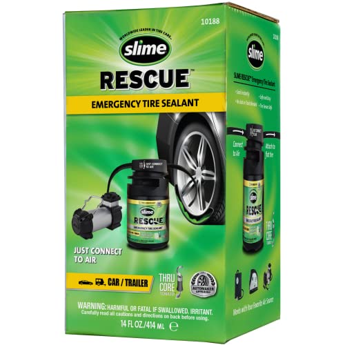 Slime 10188 Flat Tire Puncture Repair Sealant, Rescue, Emergency Repair for highway vehicles, universal fit, Non-toxic, eco-friendly