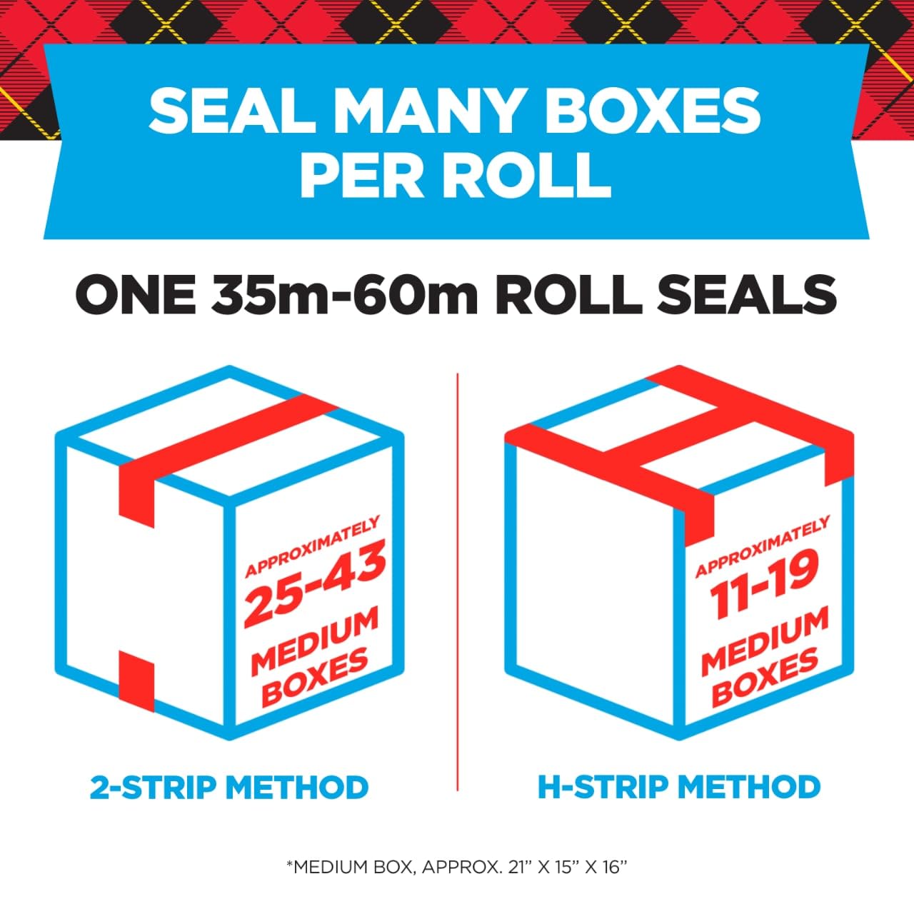 Scotch Heavy Duty Shipping Packaging Tape, 1.88" x 54.6 yd, 3" Core, Clear, Great for Packing, Shipping & Moving, 1 Roll (3850)