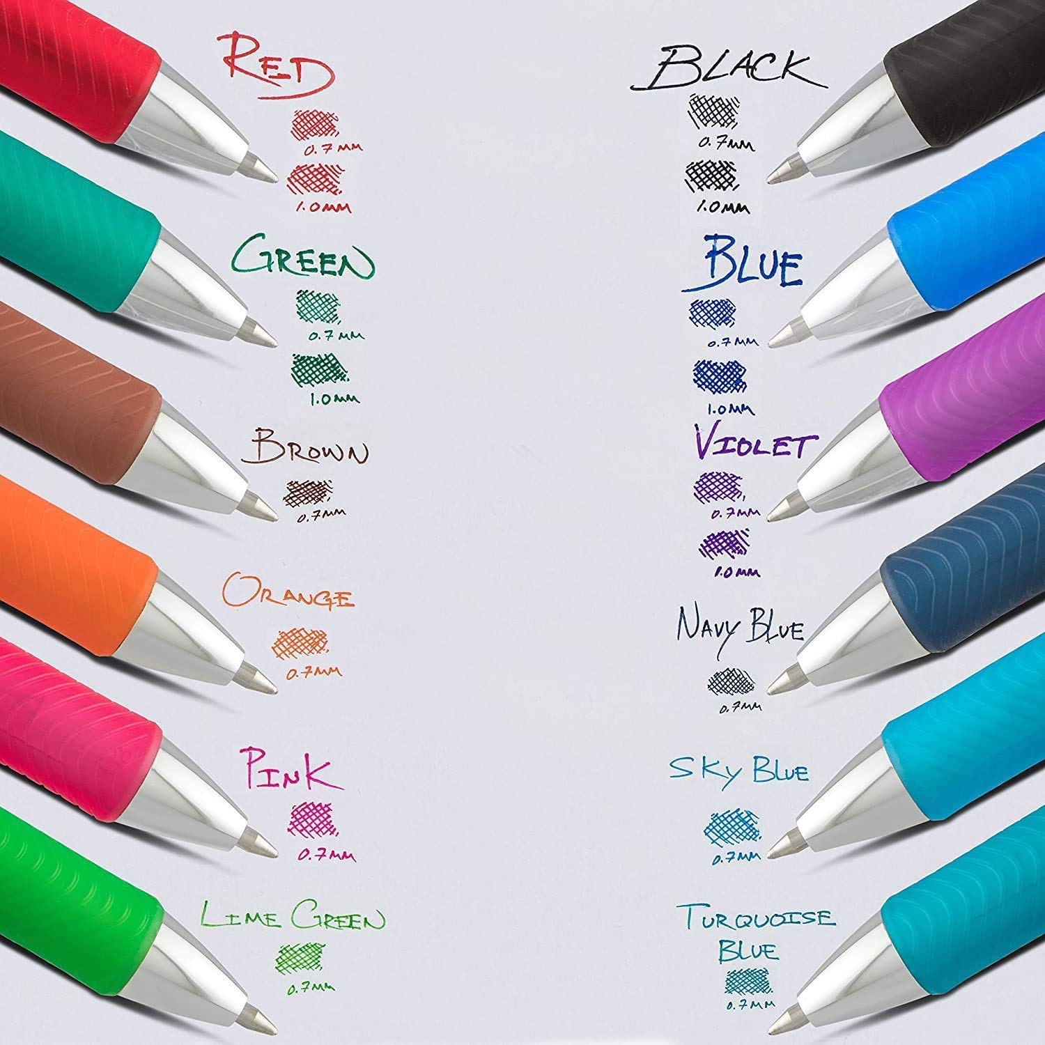 Pentel Energel 0.7 Refill Ink for BL57 & BL77 Pens, Box of 6 Black and 6 Blue (12 Total) 0.7mm, Metal Tip, LR7 Refill is Also Used for BL407 Pen
