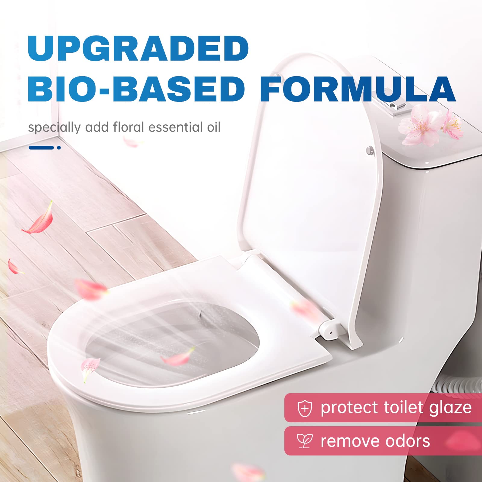 Vacplus Toilet Bowl Cleaners - 12 Pack, Upgraded Long-Lasting Toilet Cleaner, Toilet Bowl Cleaner Tablets, Prevent Various Stains