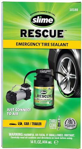 Slime 10188 Flat Tire Puncture Repair Sealant, Rescue, Emergency Repair for highway vehicles, universal fit, Non-toxic, eco-friendly