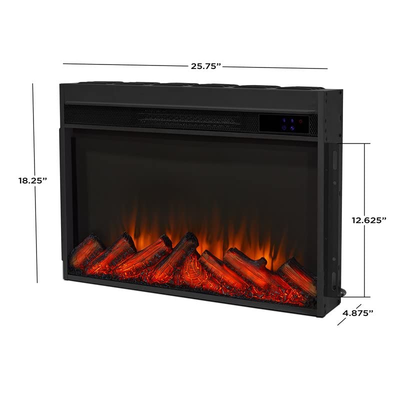 BOWERY HILL 52" Slim Solid Wood and Glass Electric Fireplace in Gray Finish
