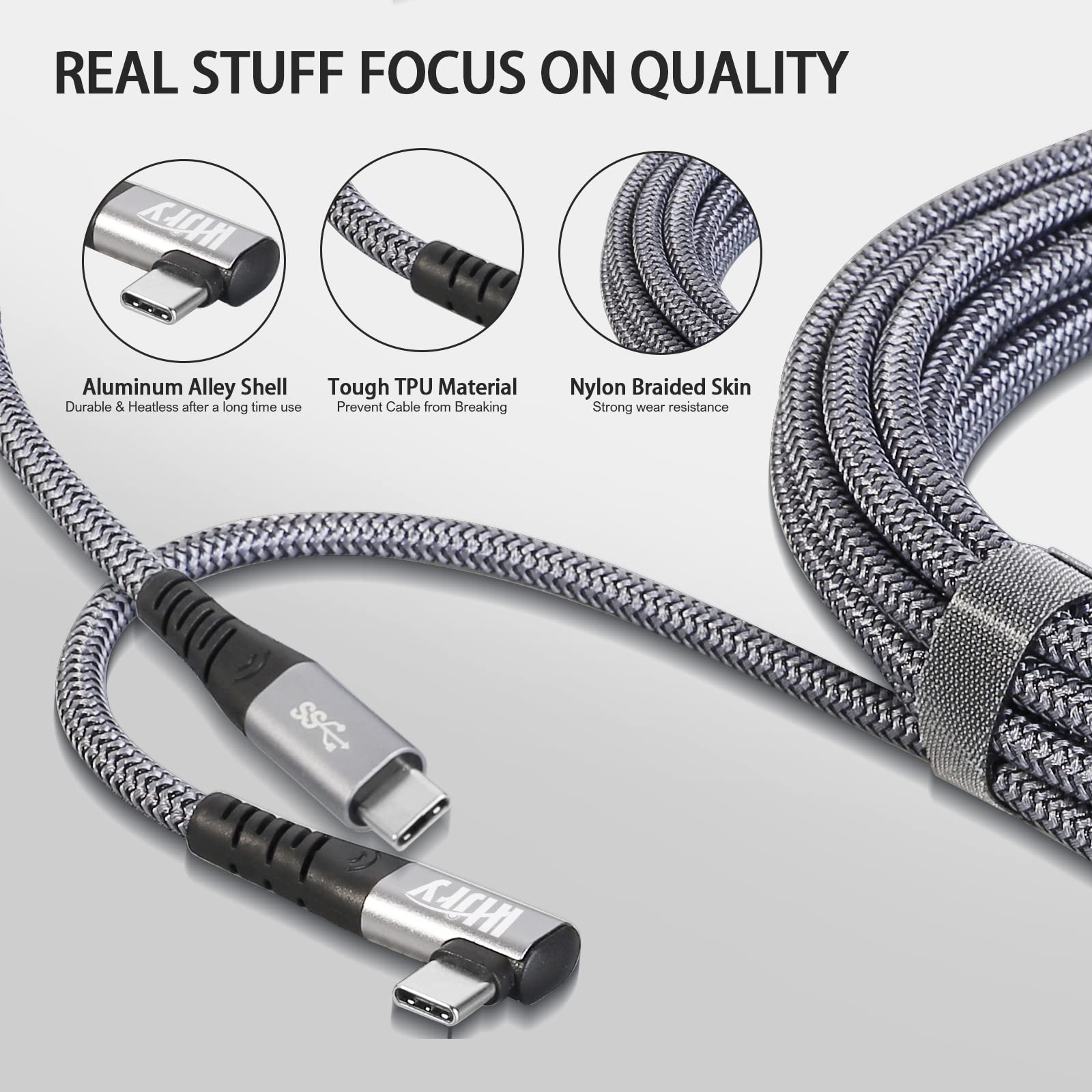 LHJRY Link Cable 20Ft Compatible with Quest2/Quest Pro/Pico 4 Accessories, PC/Steam VR, High Speed Data Transfer Cord, USB C to USB C Cable for VR Headset and Gaming PC
