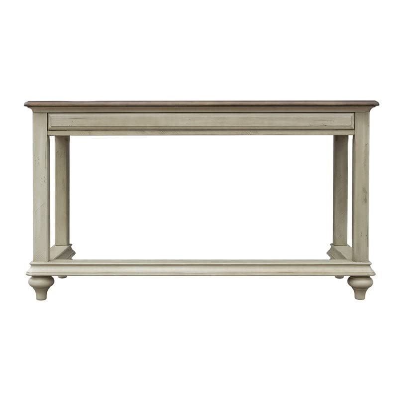 BOWERY HILL Wood Computer Desk in Cream Puff/Walnut Brown Finish