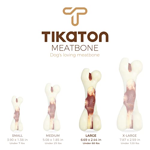 Indestructible Dog Chew Toys for Aggressive Chewers, Tikaton Beef Flavor Durable Dog Teething Chew Toys Bones for Large / Medium / Small Puppies…