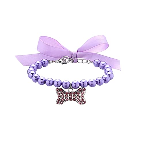 Small Dog Collar Pet Pearl Collar for Small Pet Cat Dog Adjustable Summer Buckle Soft Comfortable Pet Collar for Small Dogs Pendant Jewelry