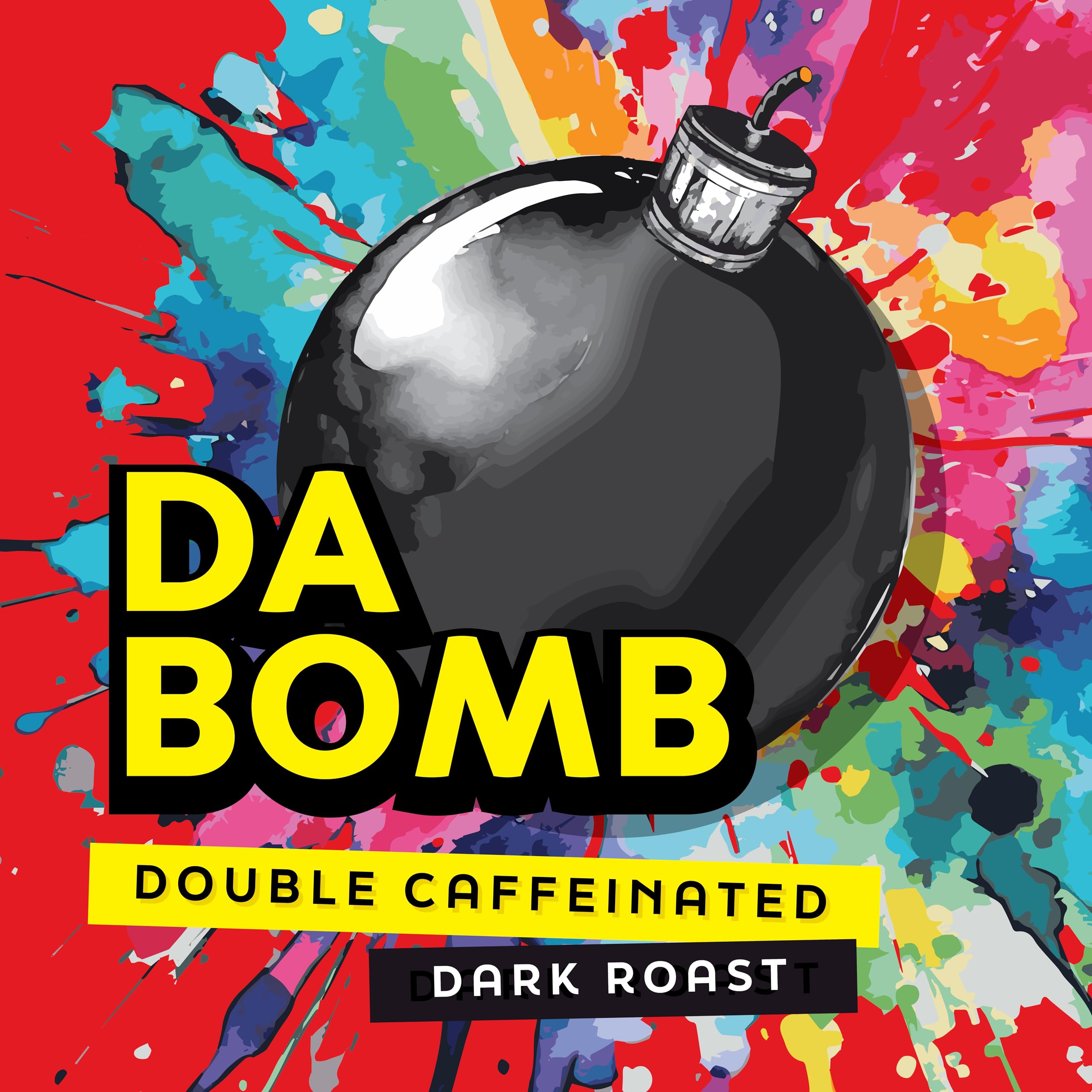 Java Factory High Caffeine Ground Coffee, Da Bomb Dark Roast, Double Caffeinated for a Bold, Strong Brew, 12 Ounce Bag, Perfect for French Press and Drip Coffee Makers