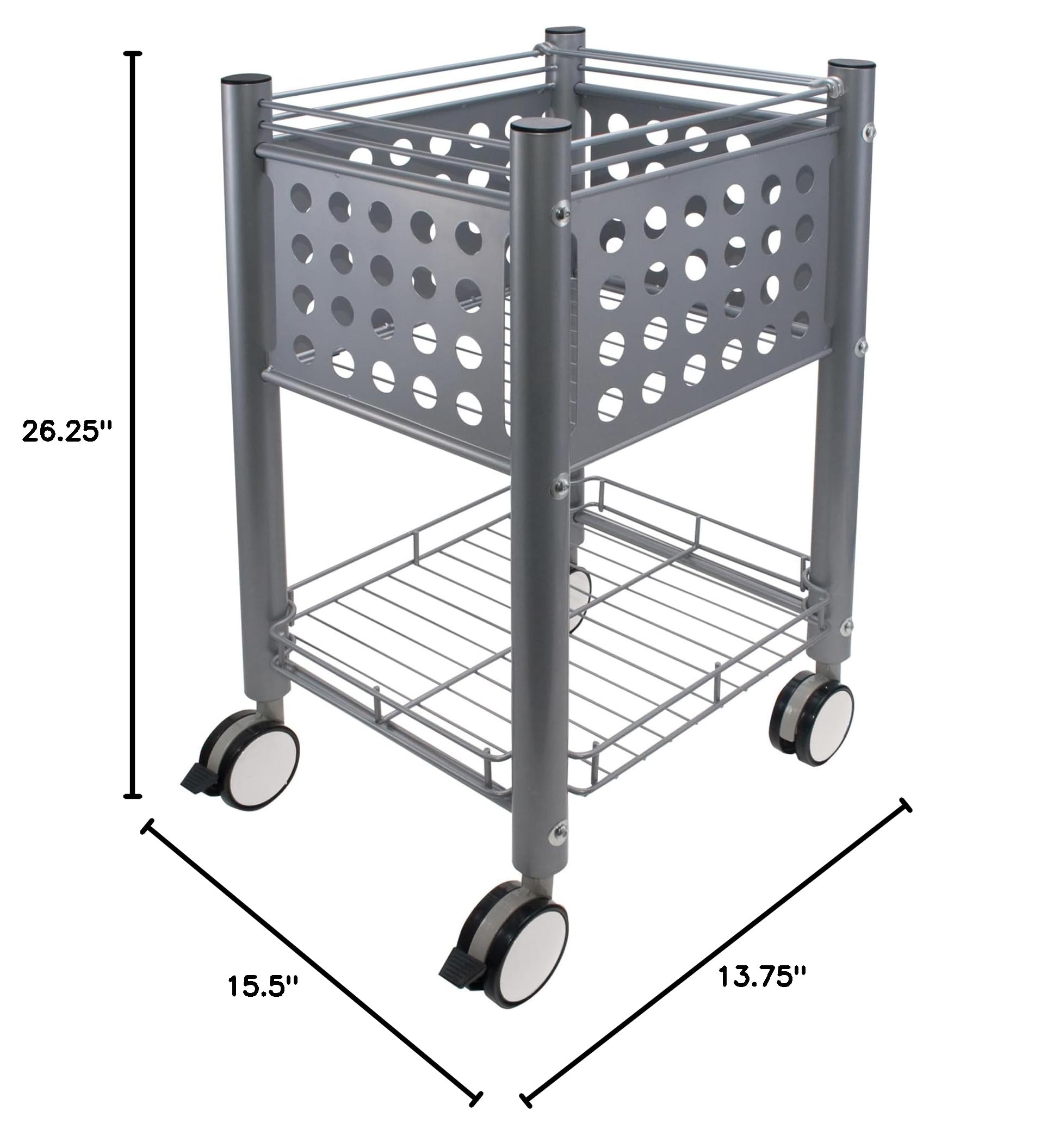 Vertiflex Mobile Sidekick File Cart, 13.75 x 15.5 x 26.25 Inches, Matte Gray (VF52002)