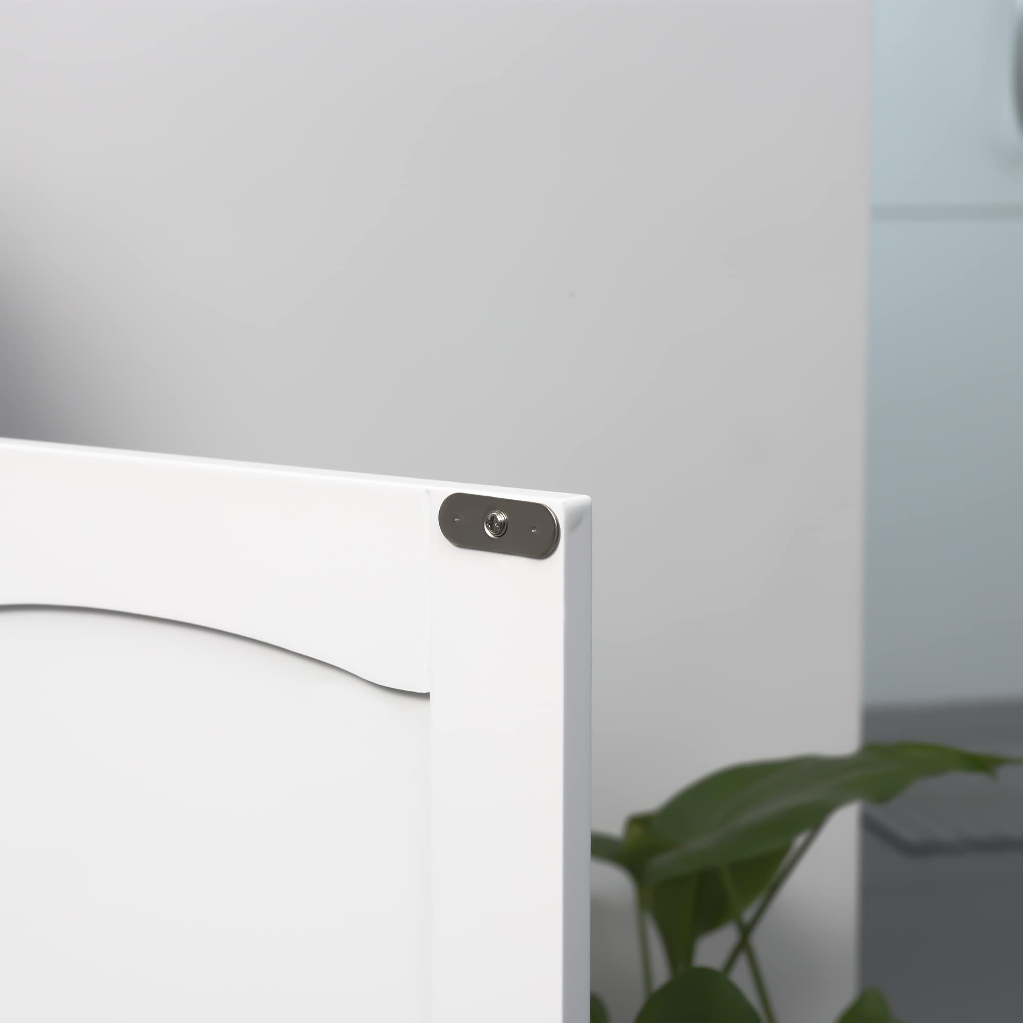 kleankin Pedestal Sink Storage Cabinet, Under Sink Cabinet with Double Doors, Modern Bathroom Vanity Cabinet with Adjustable Shelves, White