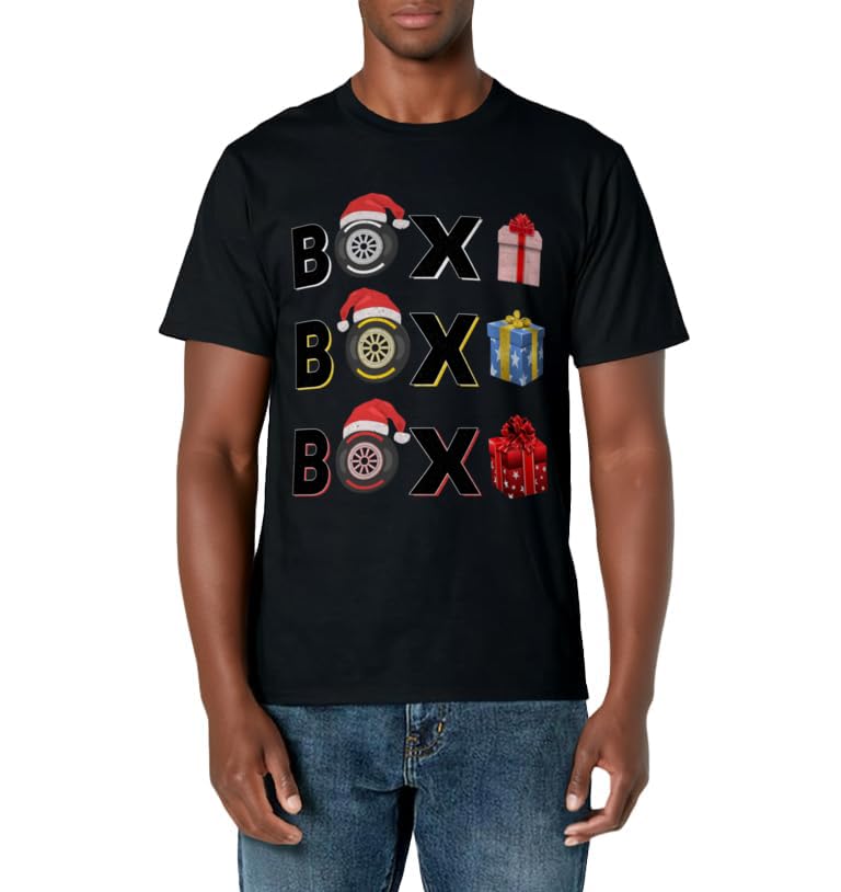Formula Racing Car Tire Box Box Box Radio Call Fun Christmas T-Shirt