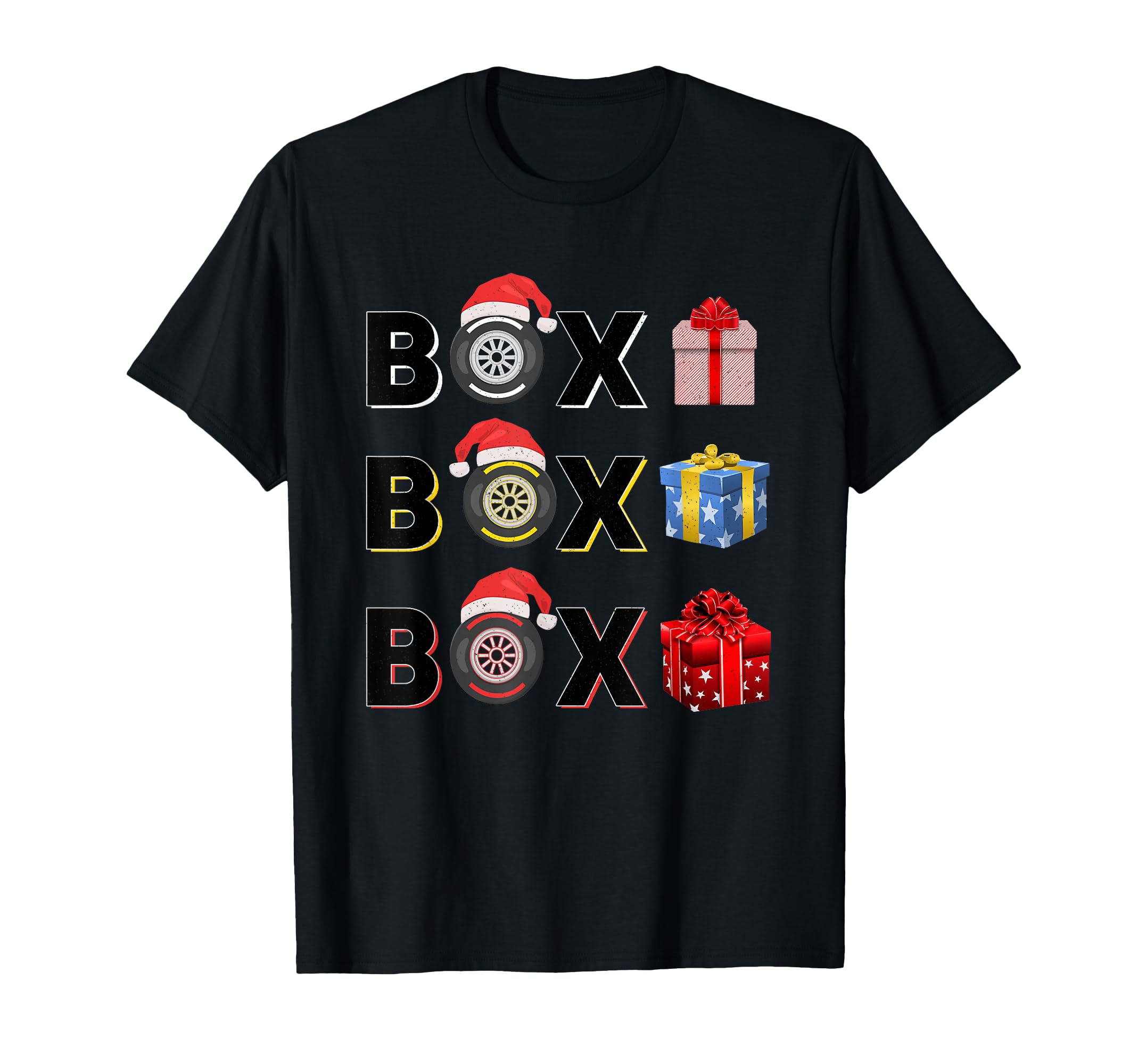 Formula Racing Car Tire Box Box Box Radio Call Fun Christmas T-Shirt