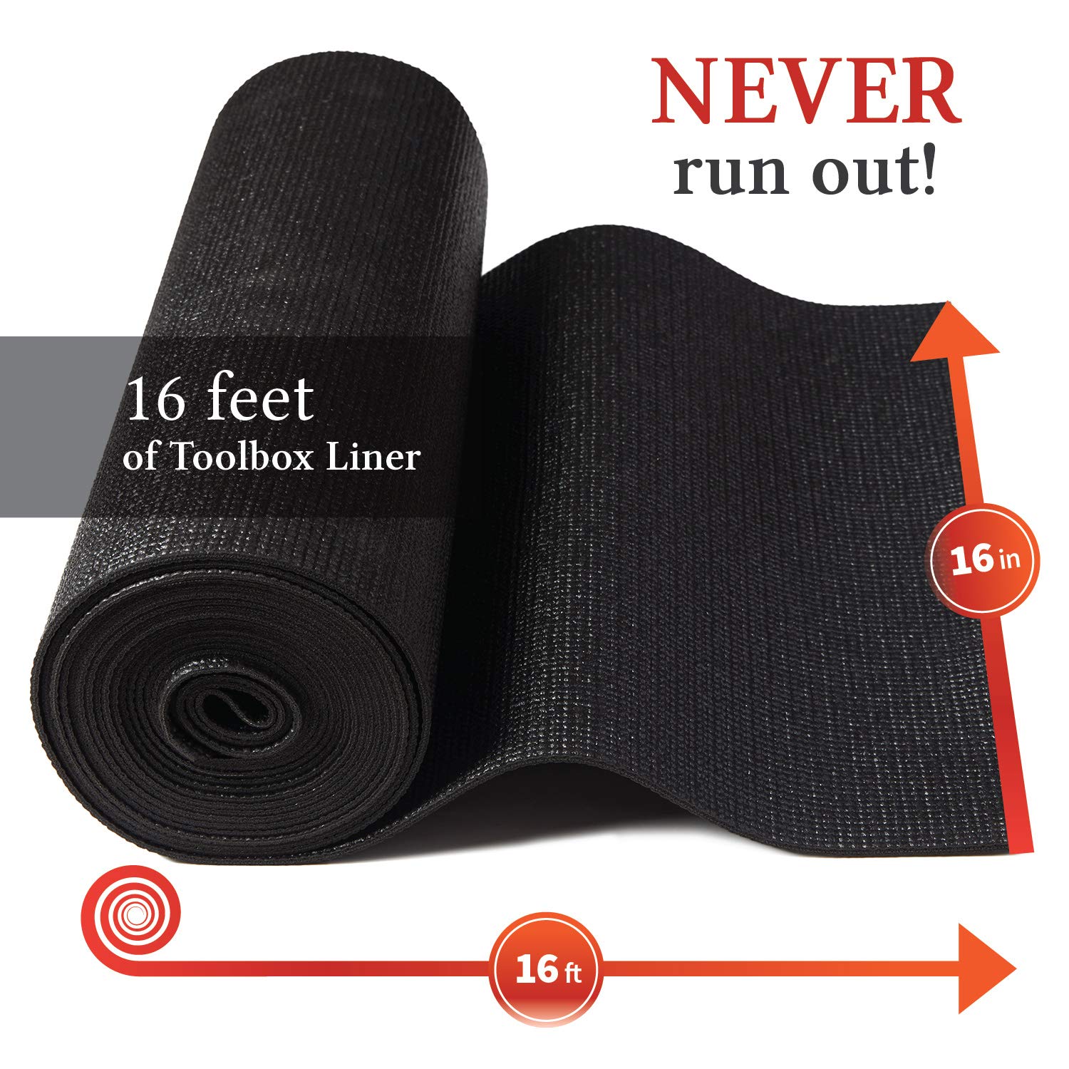 B&C Home Goods Tool Box Liner - Drawer Liner w/ Black Anti Slip Toolbox Matting - Box Liners to Protect Your Tools - Easily Adjustable to Fit Any Size