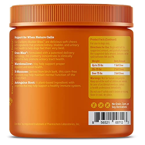 Zesty Paws Cranberry for Dogs - UT Incontinence Support + Immune Health Dog Antioxidant - Urinary Tract UTI & Kidney + Bladder Support - D-Mannose + Organic Marshmallow & Licorice - 90 Chew Treats