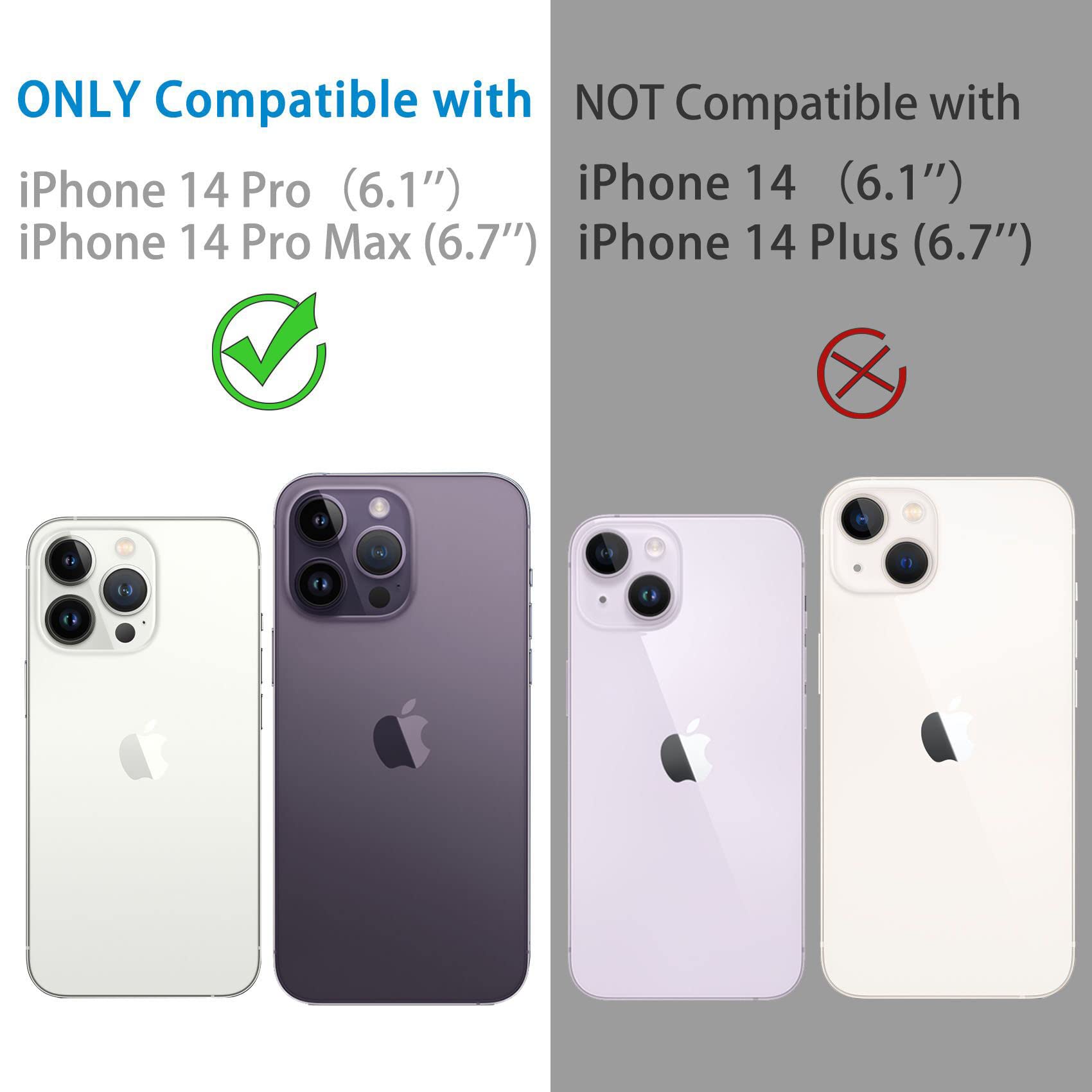 Dengduoduo 【3 Pack】 Tempered Glass Camera Lens Protector for iPhone 14 Pro 6.1" & iPhone 14 Pro Max 6.7", Glitter Bling Diamond, Ultra HD, 9H Hardness, Anti-Scratch, Case Friendly, Easy to Install