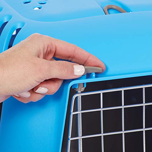 MidWest Homes for Pets Spree Travel Pet Carrier, Dog Carrier Features Easy Assembly and Not The Tedious Nut & Bolt Assembly of Competitors, Blue, 24-Inch Small Dog Breeds (1424SPB)