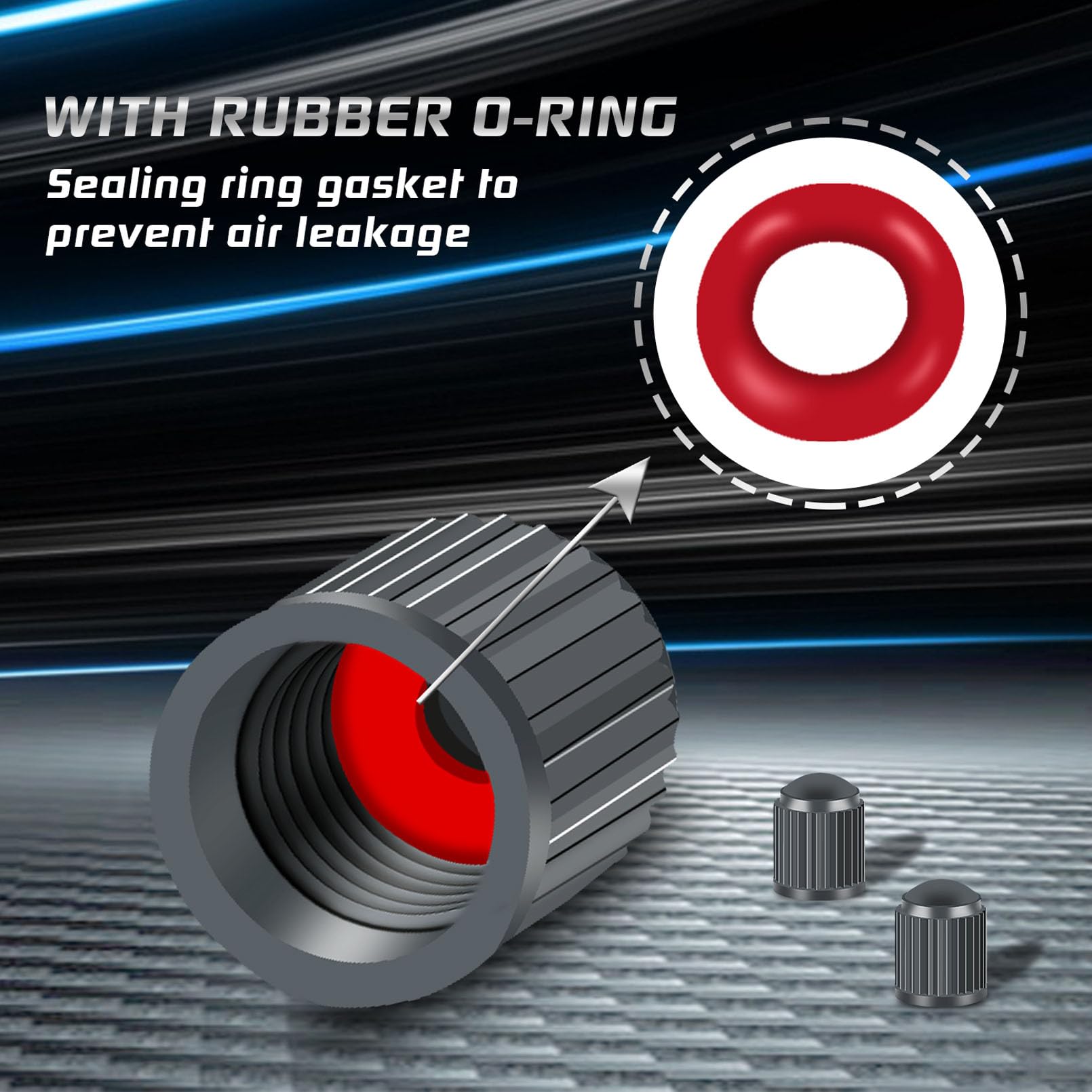 Plastic Tire Valve Stem Covers Schrader Valve Caps Gun-Gray with O-Ring Rubber Seal Wheel Rim Valve Stem Covers Universal for Car SUV Truck Motorcycle Bike and Bicycle (10 Pack)